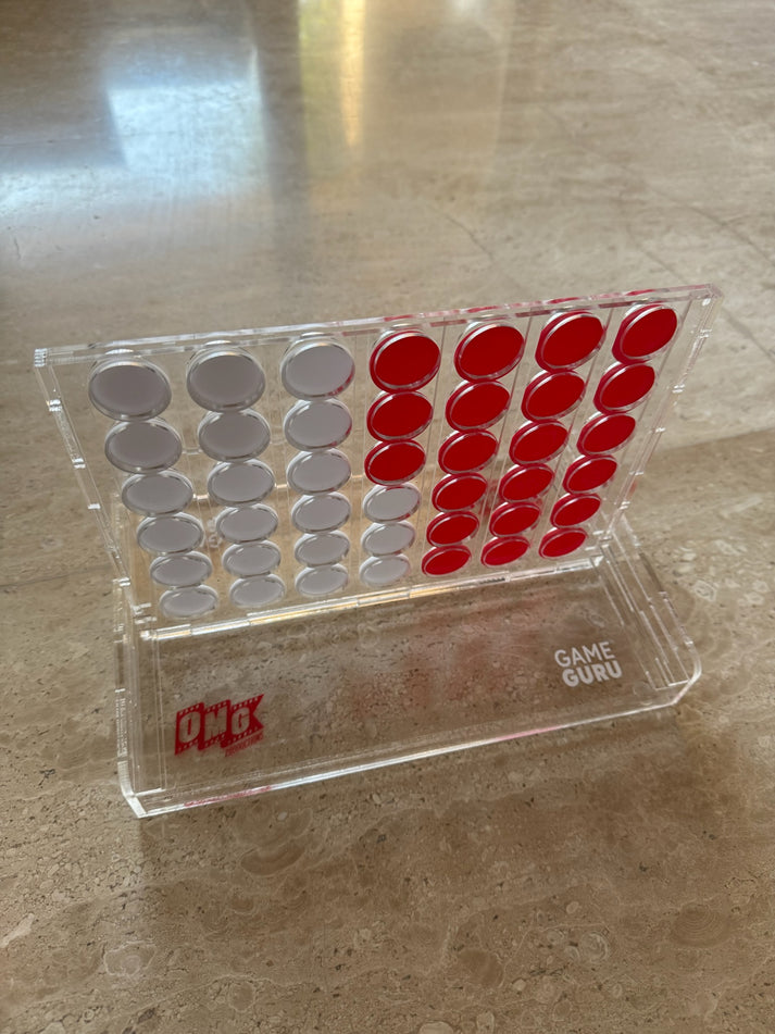 Red x White Acrylic Connect Four – gameguru-eg